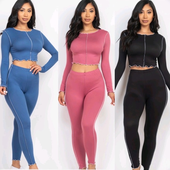 capella | Pants & Jumpsuits | Lettuce Hem Basic Leggings Set | Poshmark